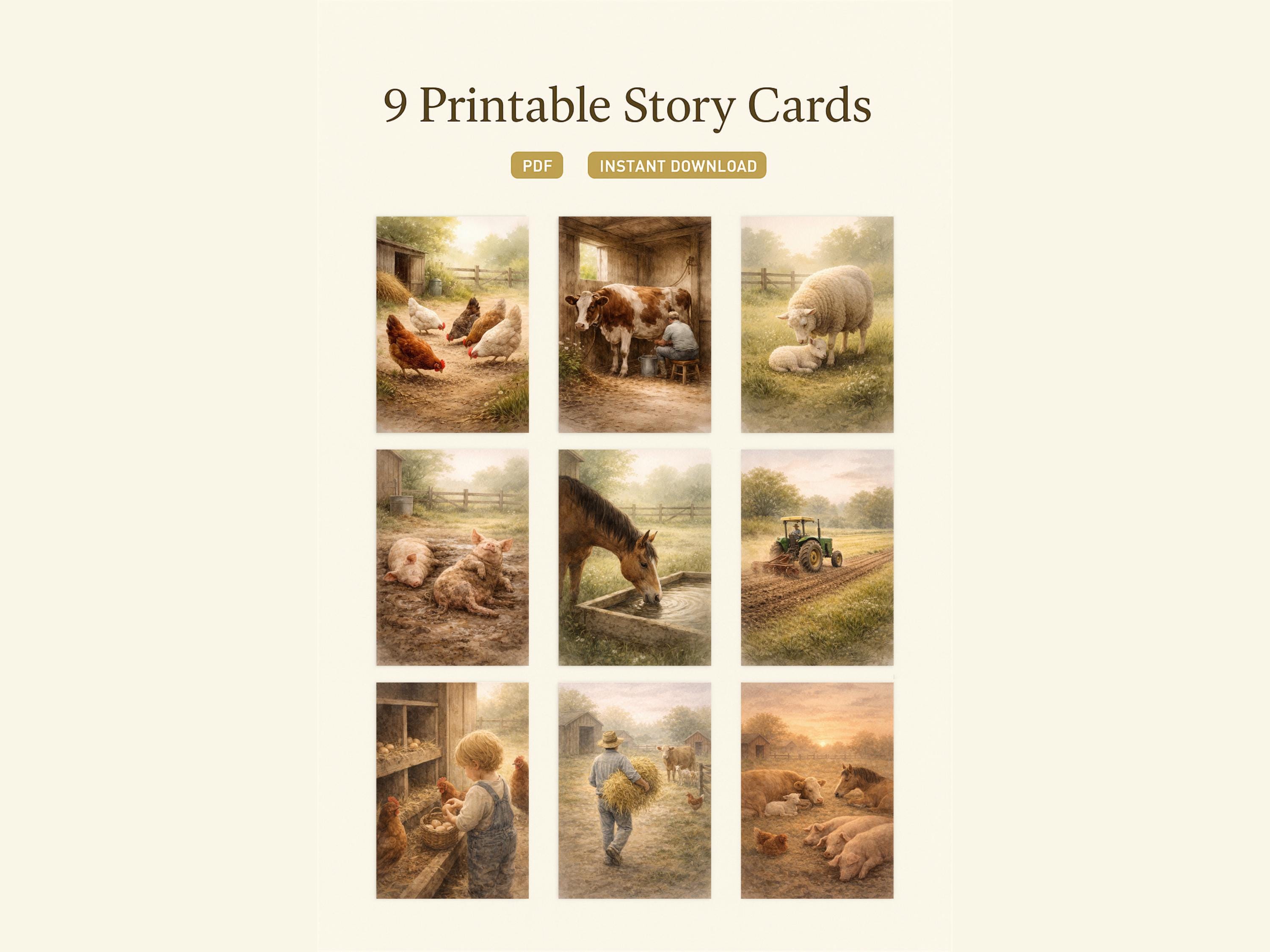Farm Life Story Cards for Kids | Calm Farm Animal Stories | Preschool ...