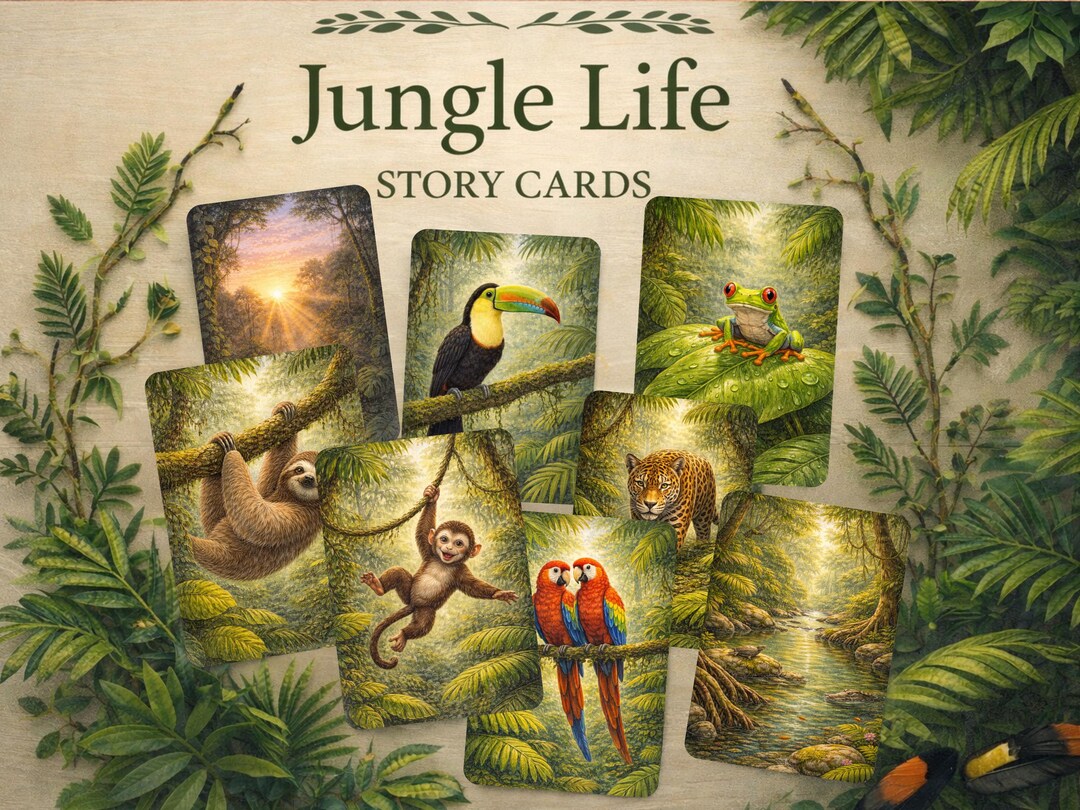 Jungle Life Story Cards for Kids | Printable Preschool Montessori ...