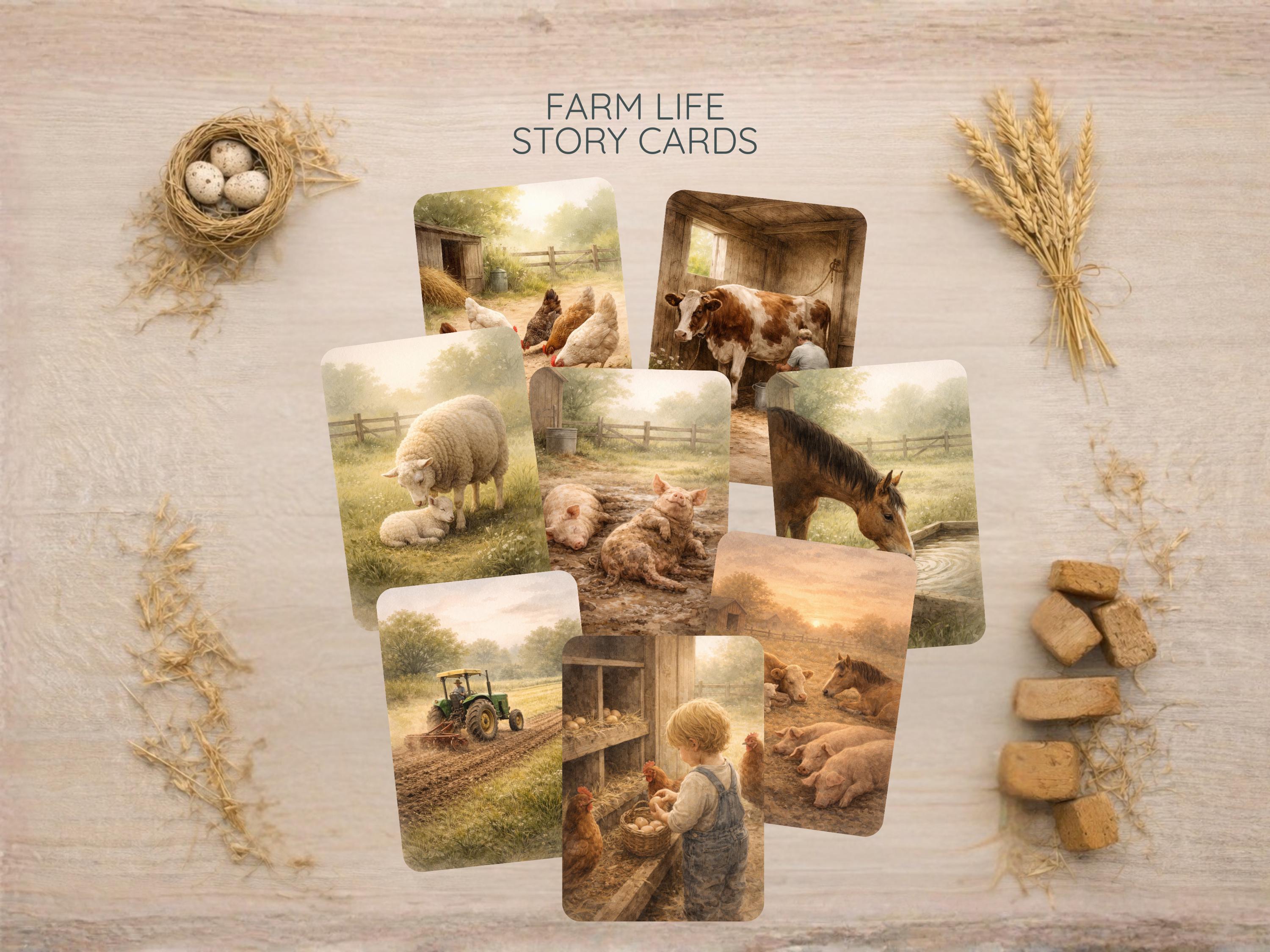 Farm Life Story Cards for Kids | Calm Farm Animal Stories | Preschool ...