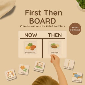 First Then Board – Visual Schedule for Kids, Autism Calm Transitions ...