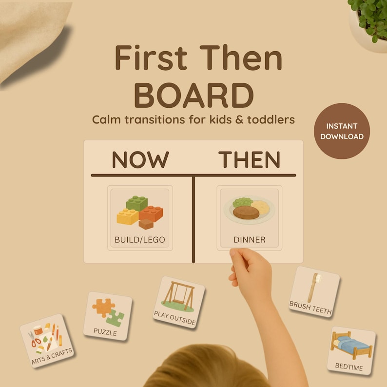 First Then Board – Visual Schedule for Kids, Autism Calm Transitions ...