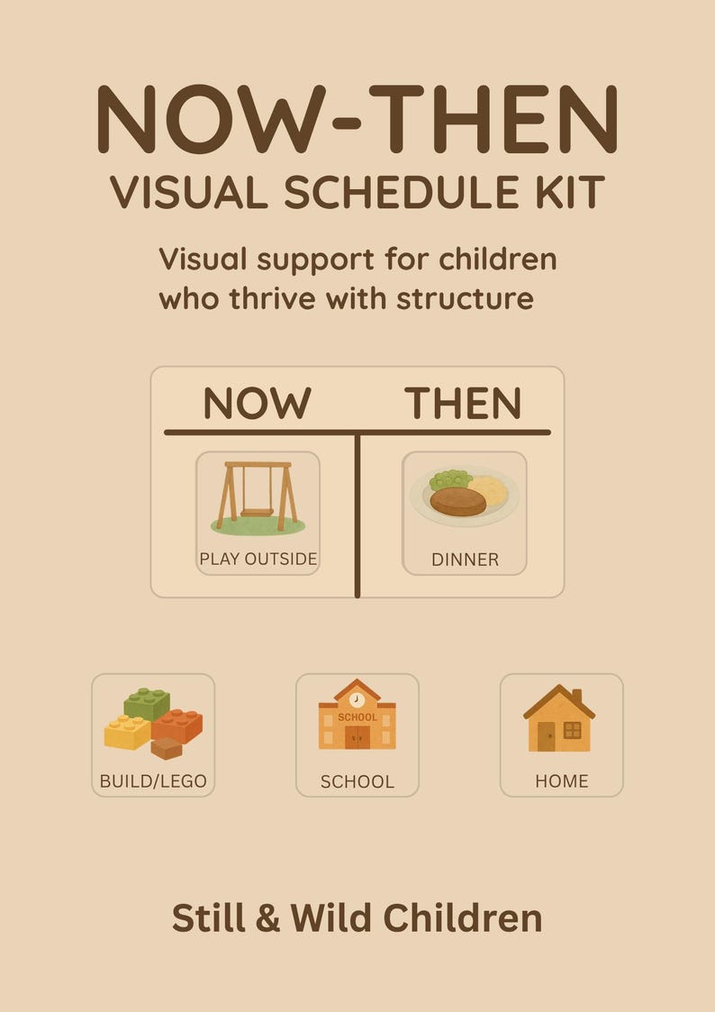 First Then Board – Visual Schedule for Kids, Autism Calm Transitions ...