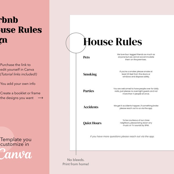 Airbnb House Rules Etsy