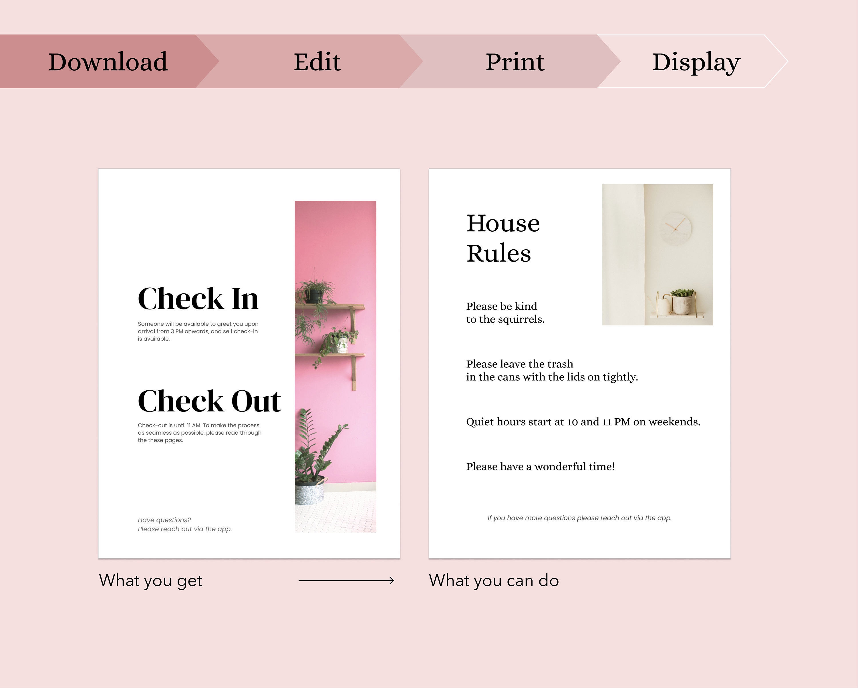 Airbnb Check-out Sign, Editable Vacation Rental Printable, Guest House ...