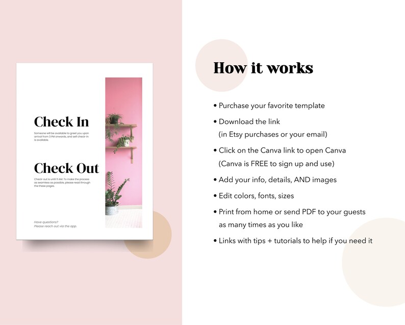 Airbnb Check-out Sign, Editable Vacation Rental Printable, Guest House ...