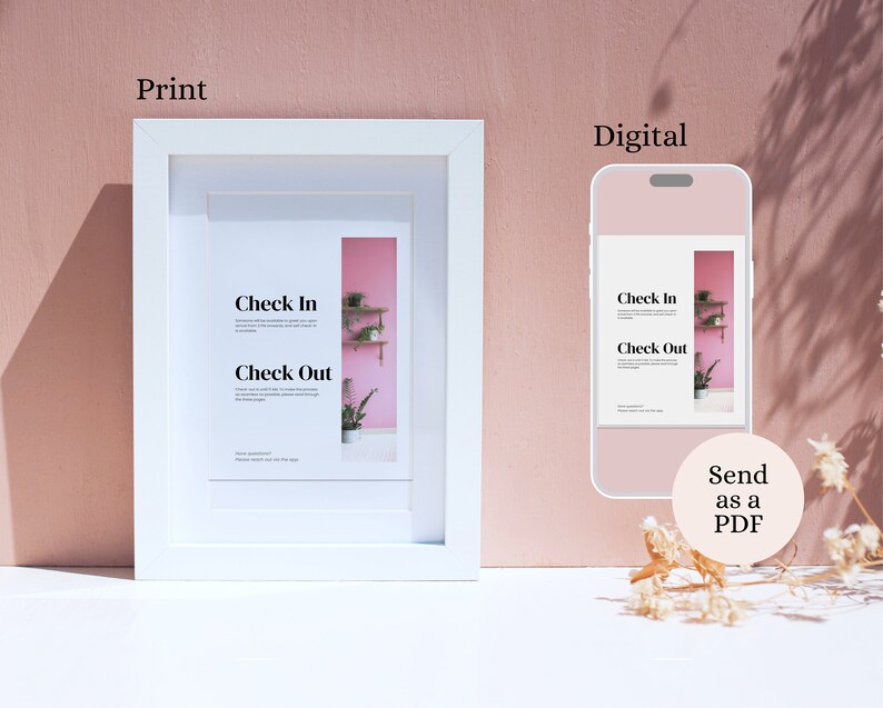 Airbnb Check-out Sign, Editable Vacation Rental Printable, Guest House ...