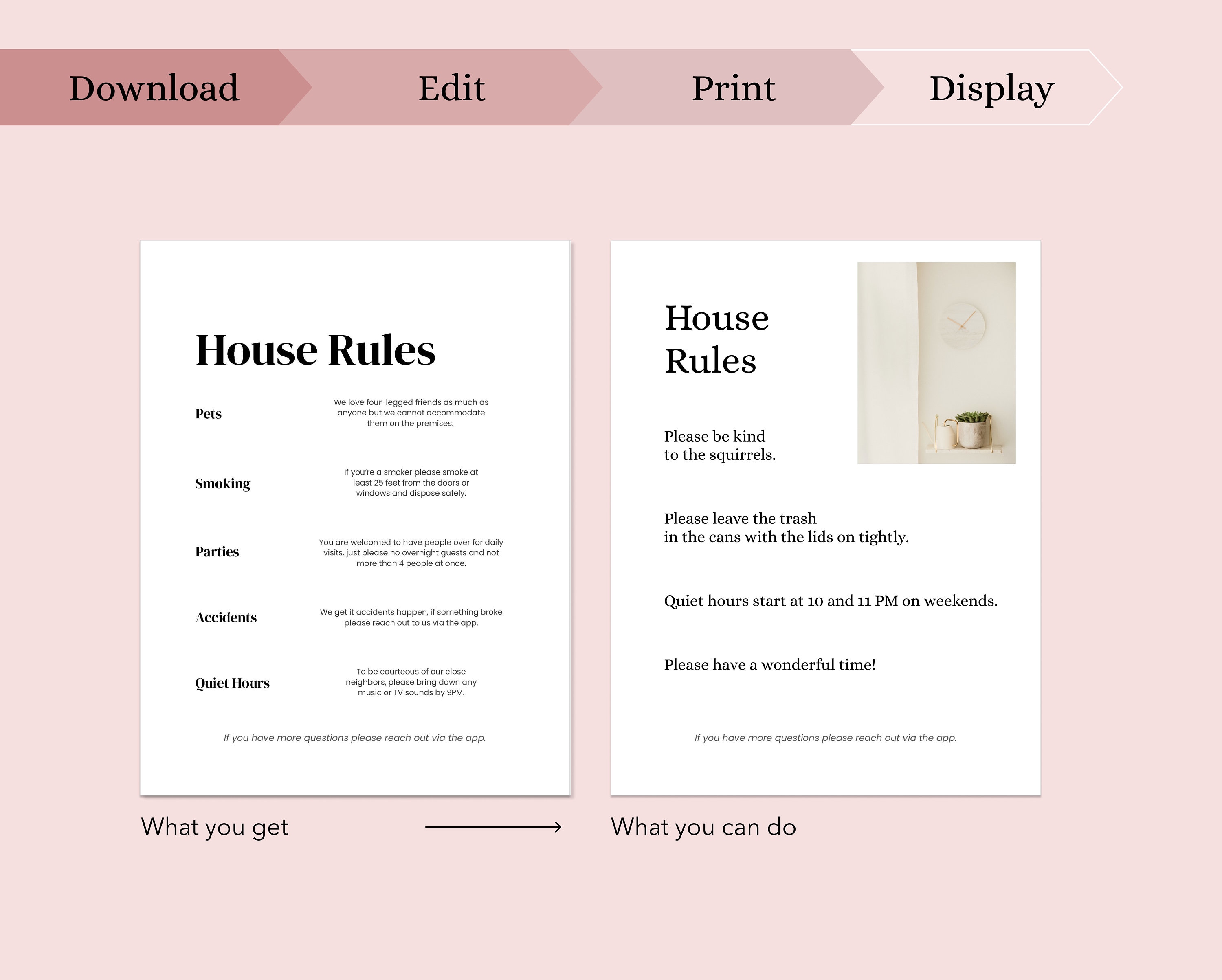Airbnb House Rules, Editable Vacation Rental Printable, Guest House ...