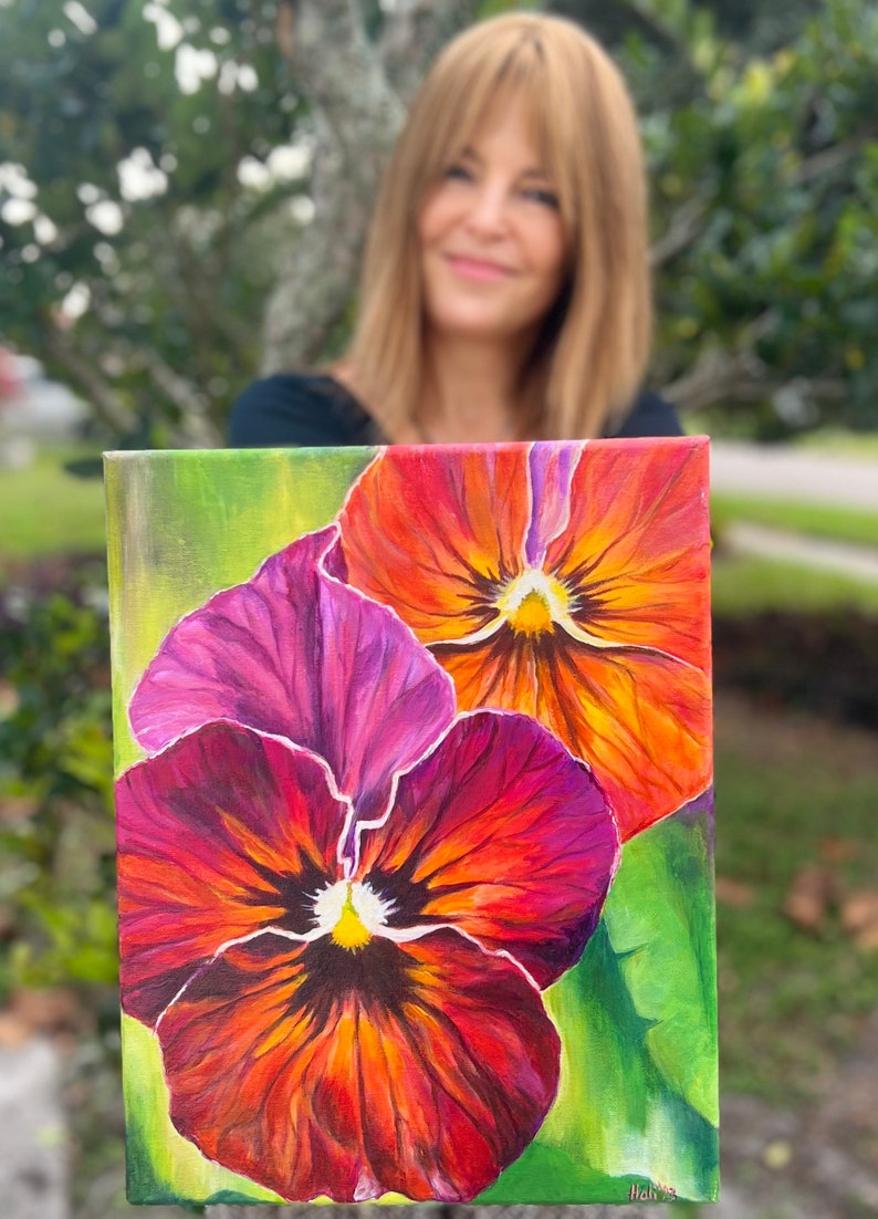 Pansy Wall Decor Art Wall Art Decor Amazing Flower Gift Acrylic Floral ...