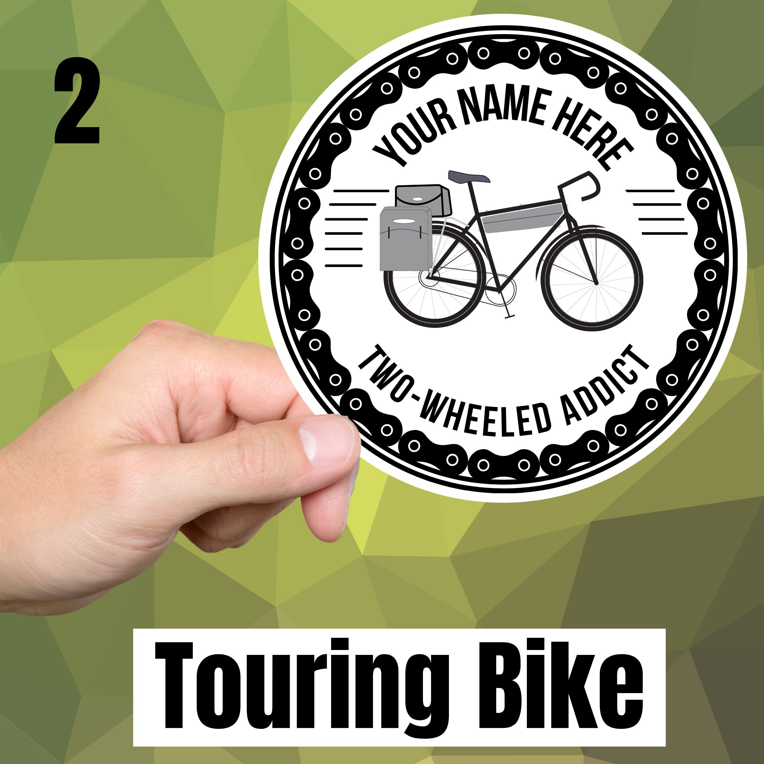 Personalized Two-wheeled Addict Bike Sticker | Personalized Bicycle ...