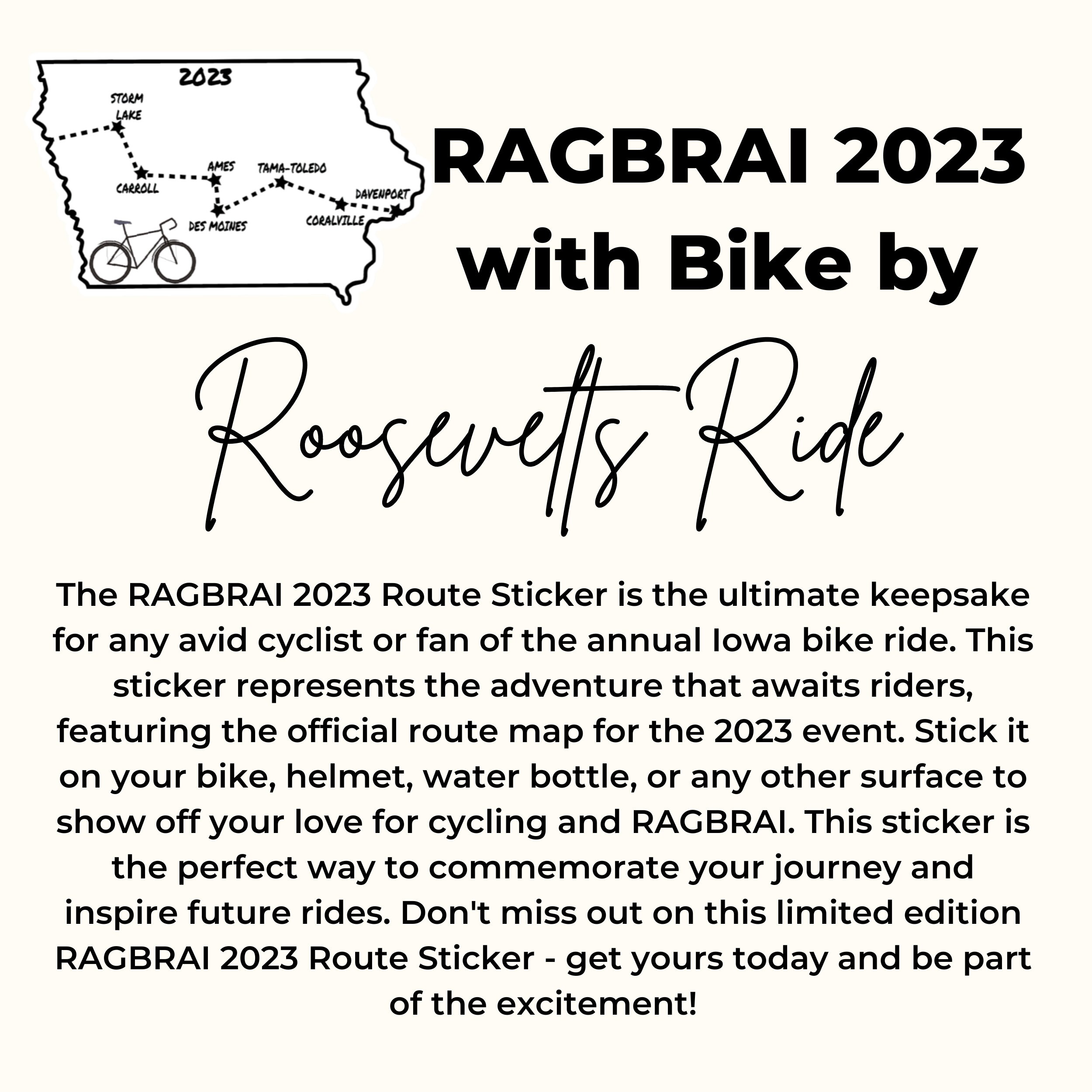 RAGBRAI 2023 Route Sticker | Iowa Bike Ride Keepsake - Etsy