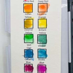 WATERCOLOR TRAVEL SET Color Mixing Palette Folding Tin 14 Colors,3 ...
