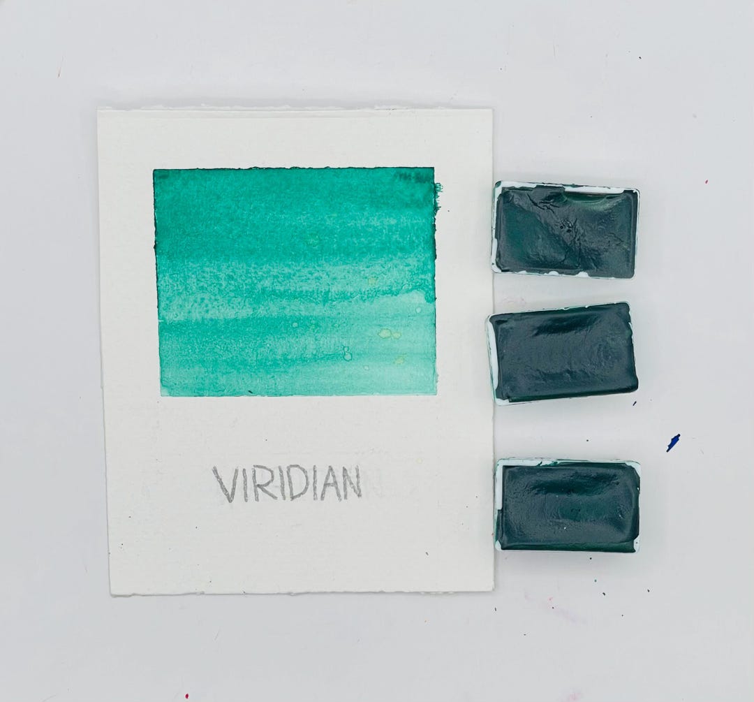 Viridian Green Watercolor Full Pan Handmade Artist Paint | Cool ...
