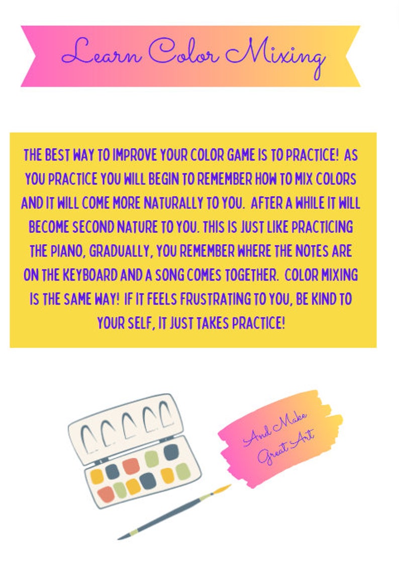COLOR MIXING Modern Art Lesson Plans for Art Class, Homeschool or ...