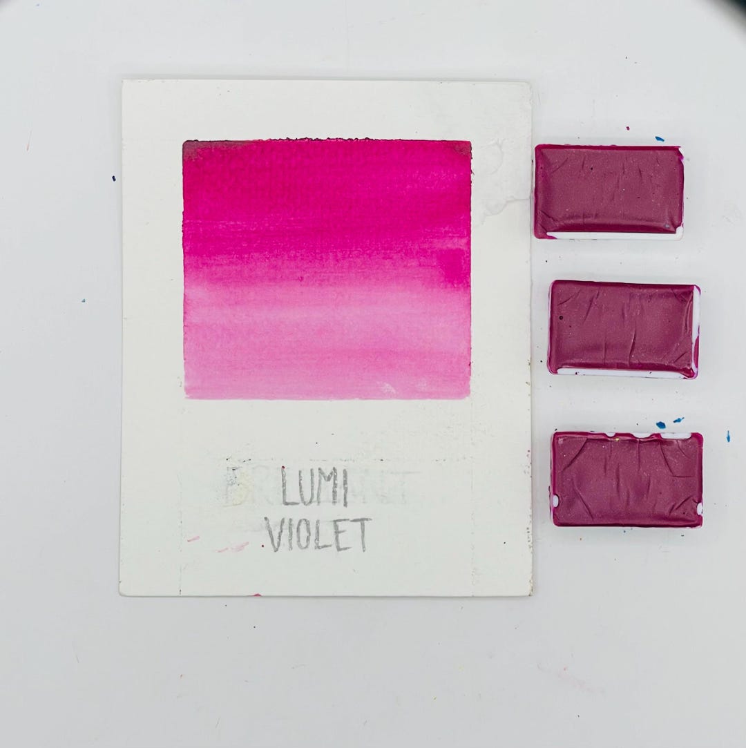 Lumi Violet Watercolor Full Pan Handmade Fluorescent Purple Artist ...