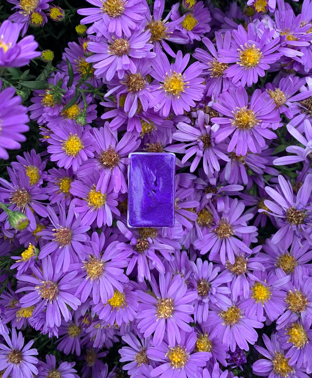 VIOLET MICA Full Pan Artisan Handmade Watercolor Mica Metallic Sparkly ...