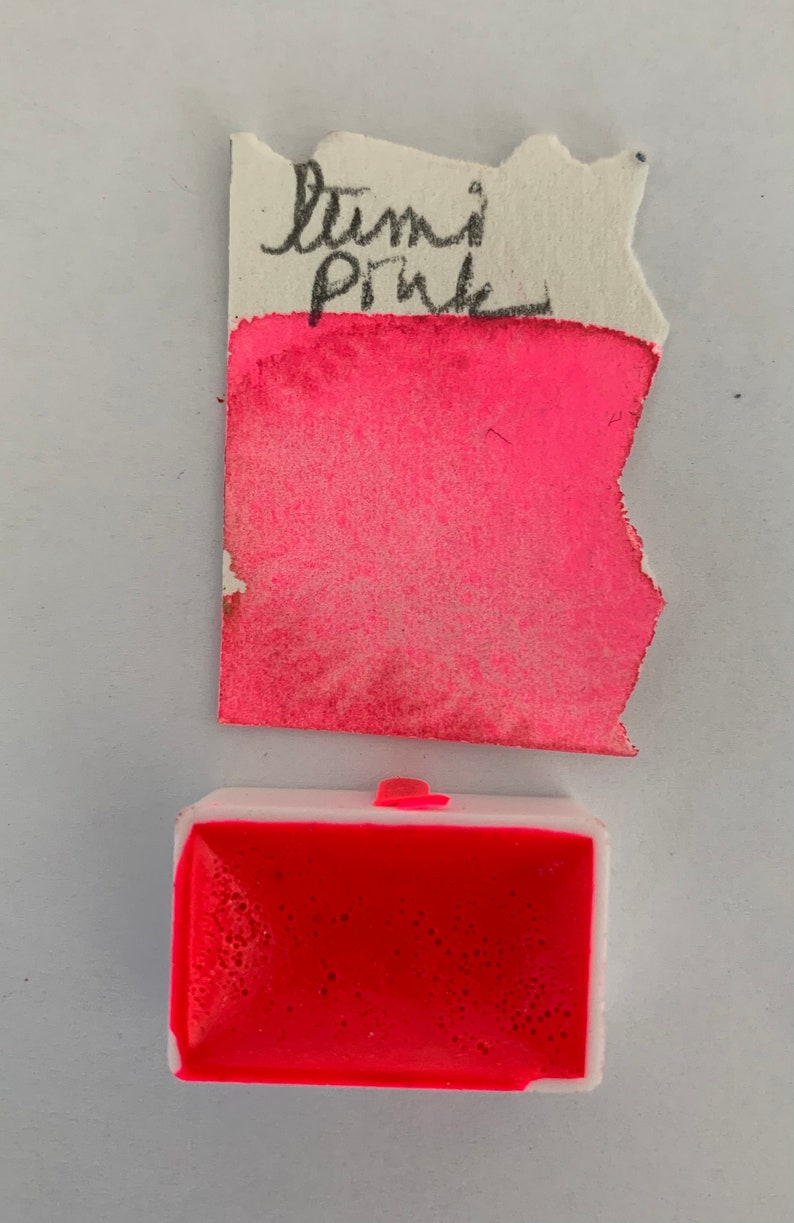 LUMI PINK Neon Artisan Handmade Handground Watercolor Full Pan With ...