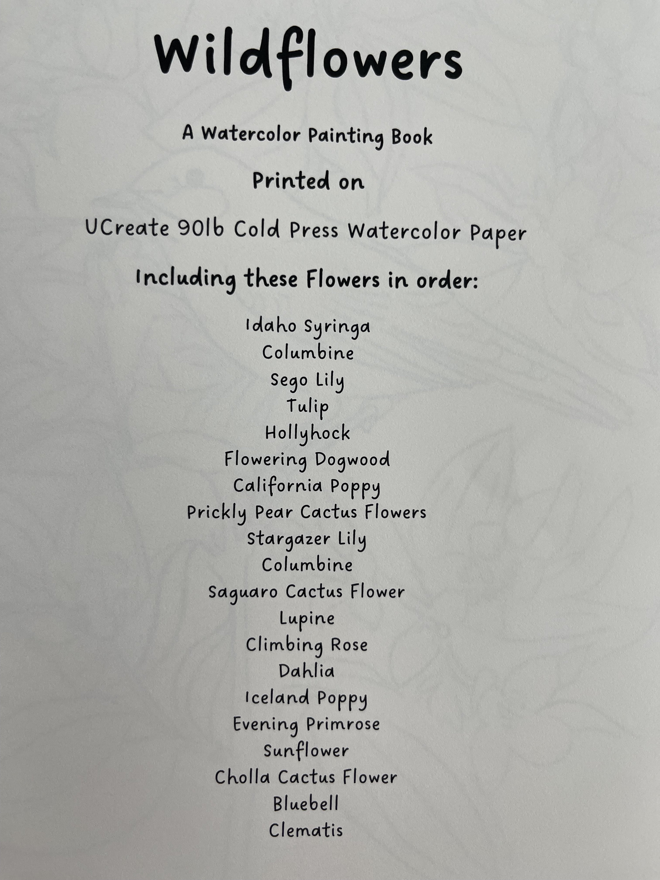 WATERCOLOR COLORING BOOK Painting Pages for Artists Learn to Paint on ...