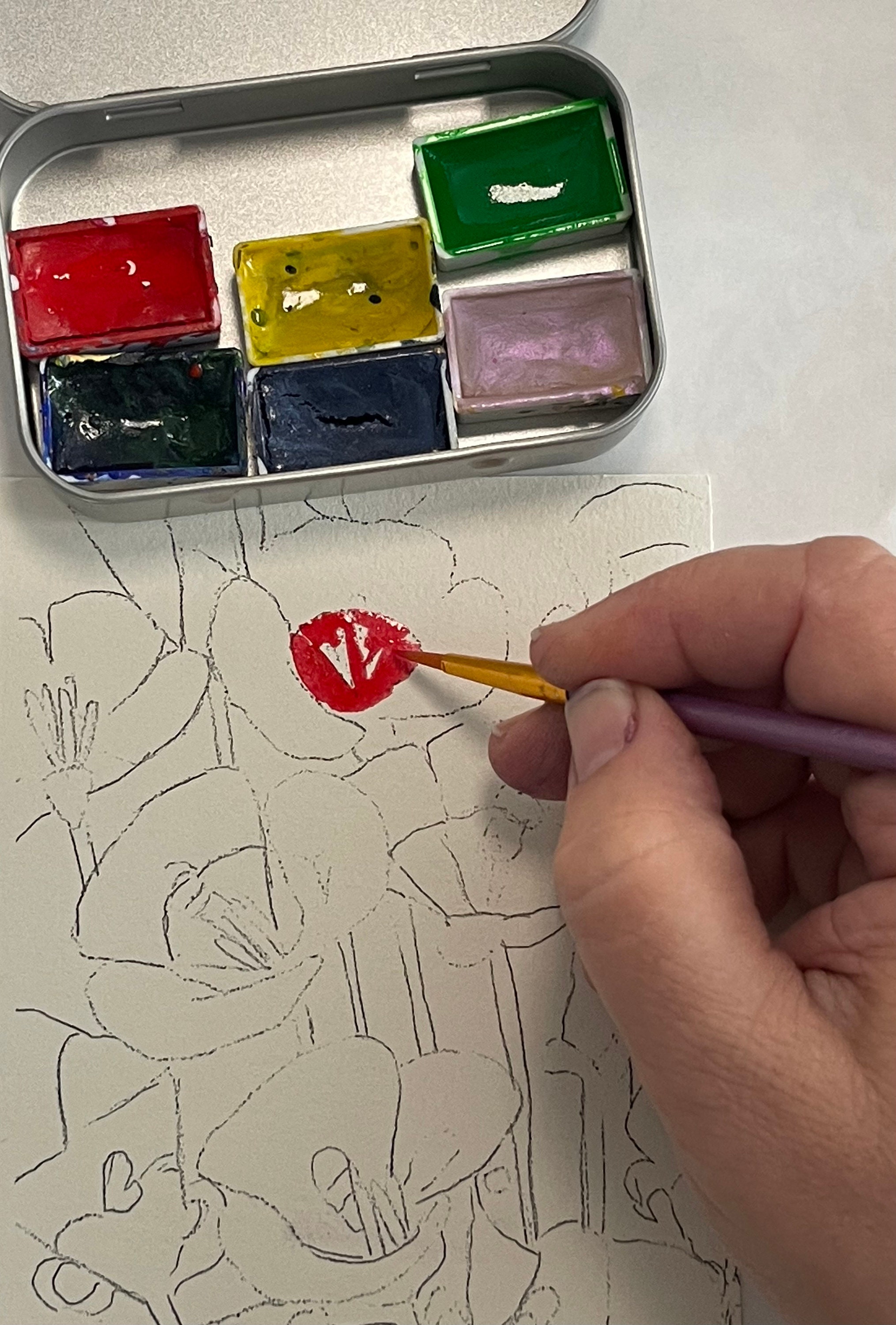 WATERCOLOR COLORING BOOK Painting Pages for Artists Learn to Paint on ...