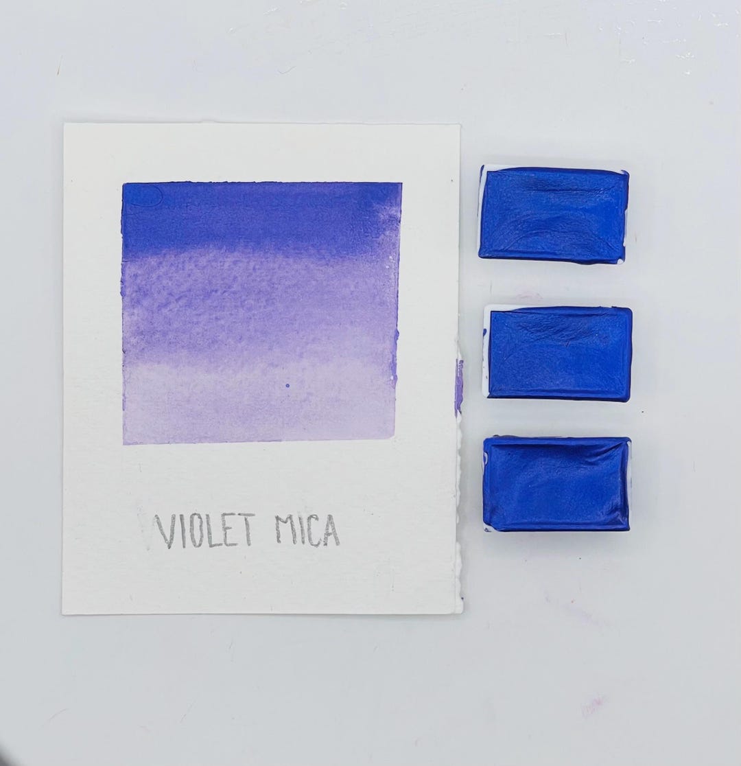 Violet Mica Watercolor Full Pan – Handmade Shimmery Artist Paint ...
