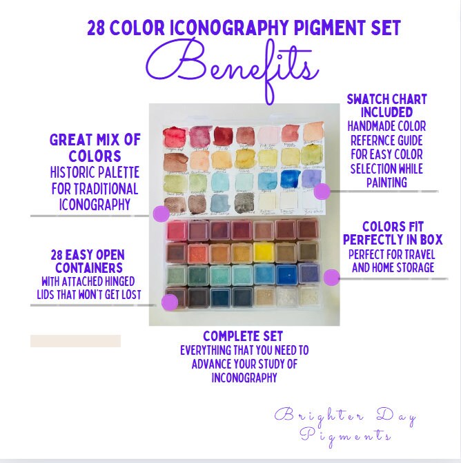 ICONOGRAPHY PIGMENT SET 28 Historic Colors Curated for Traditional and ...