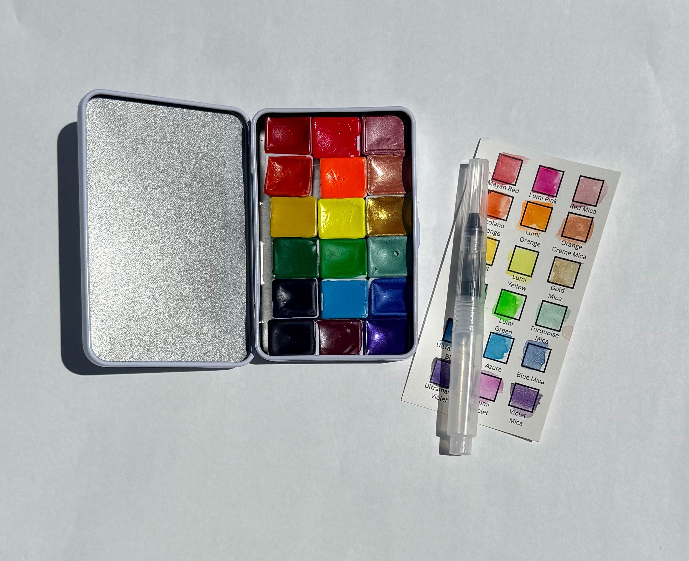 HANDMADE WATERCOLOR SET Pocket Palette for Travel or Plein Air Painting ...