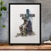 Jesus Praying Before the Cross Christian Art, Bible Verse Wall Art ...