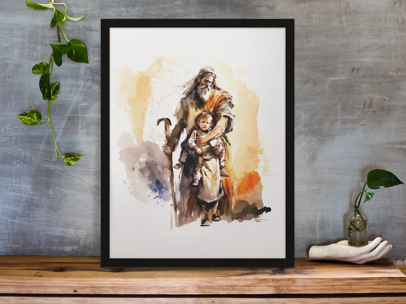 Abraham & Isaac Christian Art, Bible Verse Wall Art, Jesus Art ...