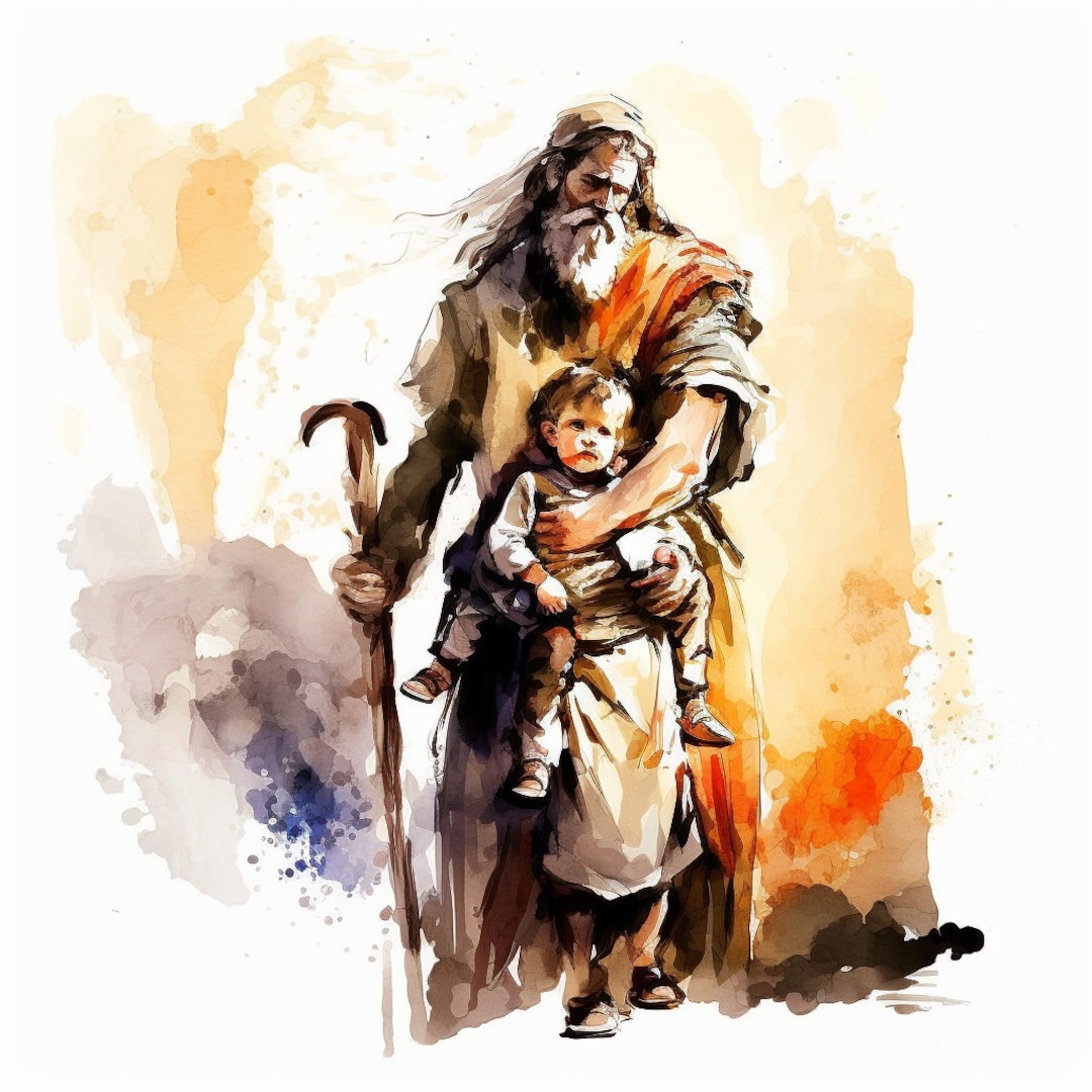 Abraham & Isaac in Watercolor - Etsy