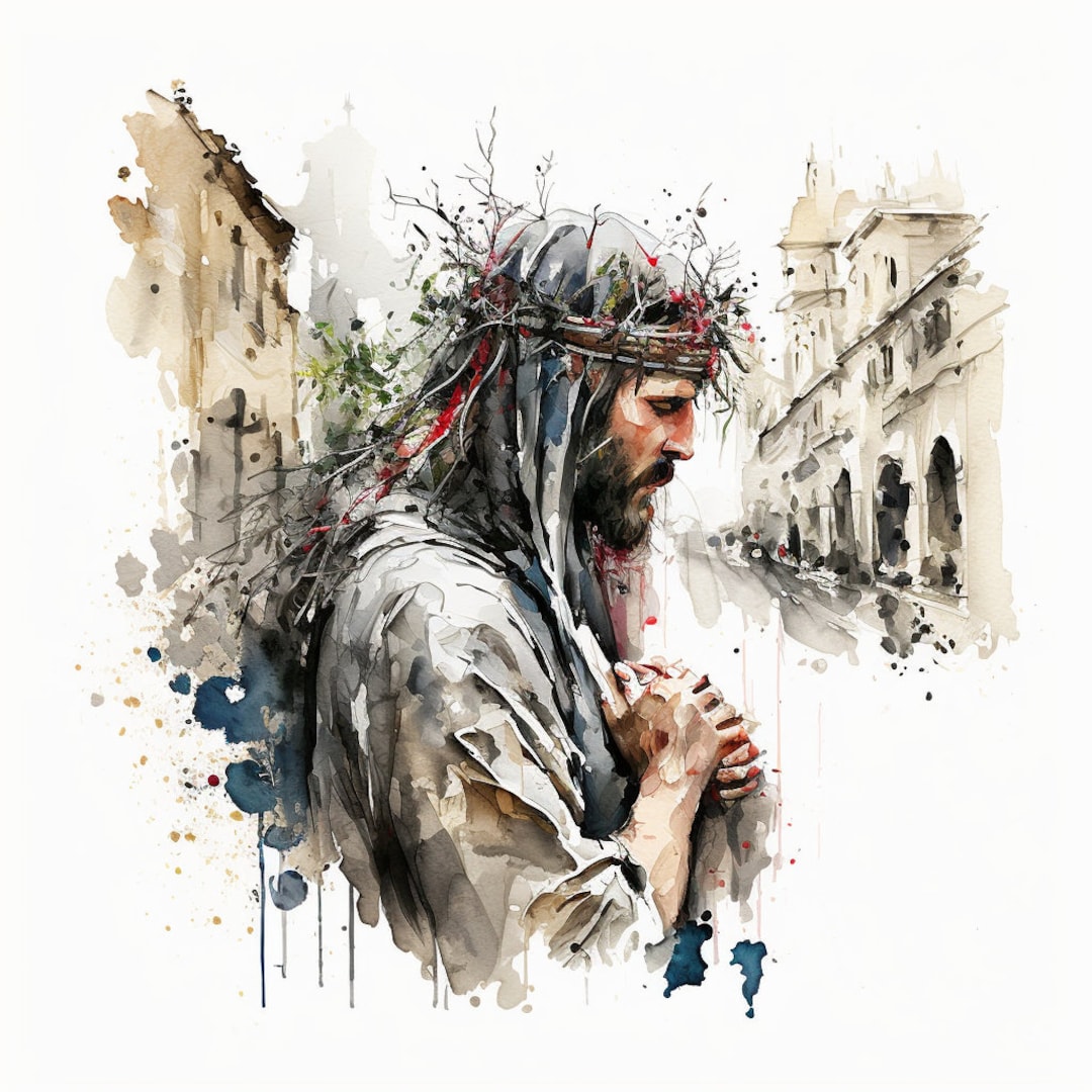 Jesus' Crown of Thorns Christian Art, Bible Verse Wall Art, Jesus Art ...