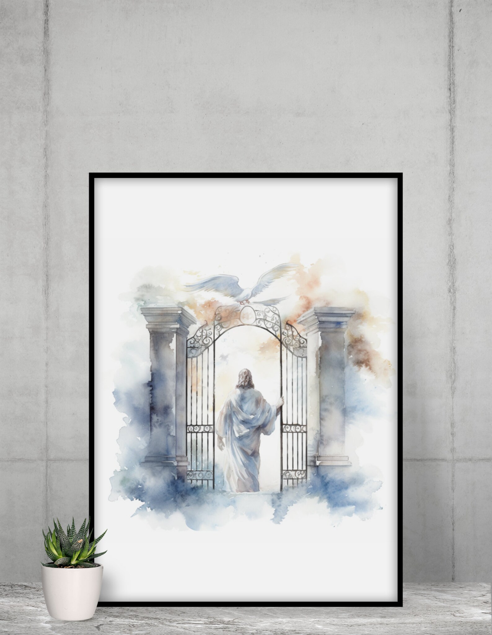 Jesus at the Pearly Gates Christian Art, Bible Verse Wall Art, Jesus ...