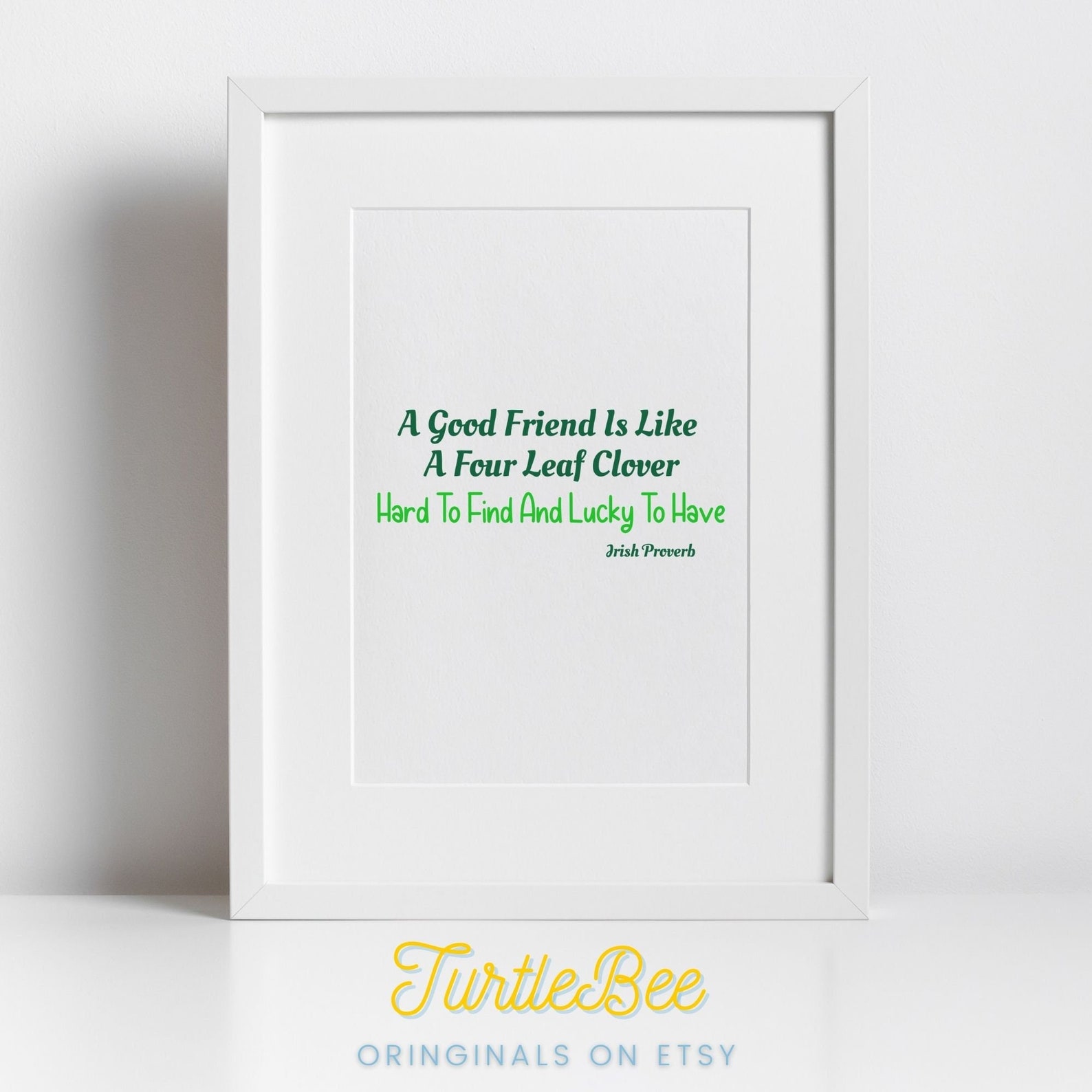Friend Four Leaf Clover Irish Proverb Art Print (digital Download) - Etsy
