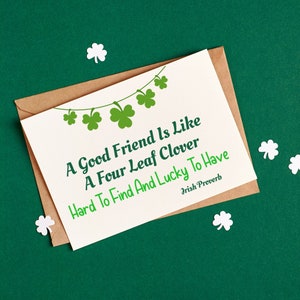 Friend Four Leaf Clover Irish Proverb Art Print (digital Download) - Etsy