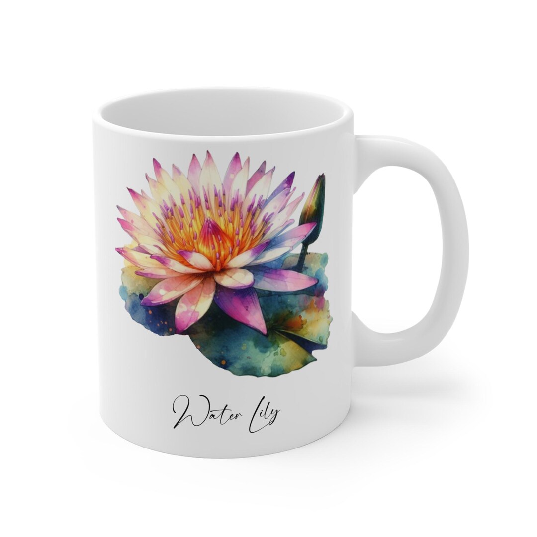 Water Lily Birth Flower Mug: July Birthday Gift - Etsy
