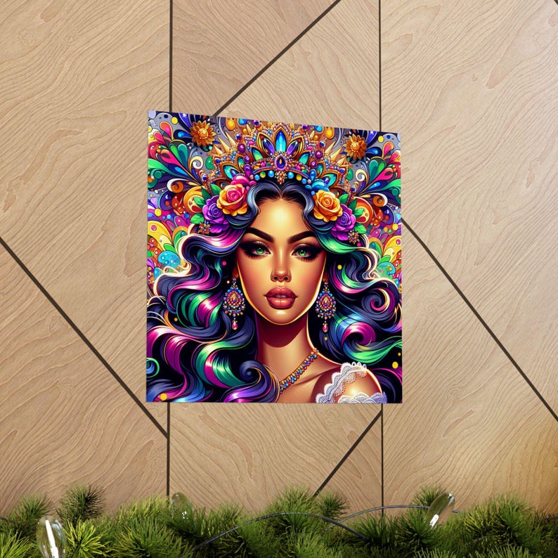 Latina Woman Print, Latina Queen Home Decor, Reyna Matte Vertical ...