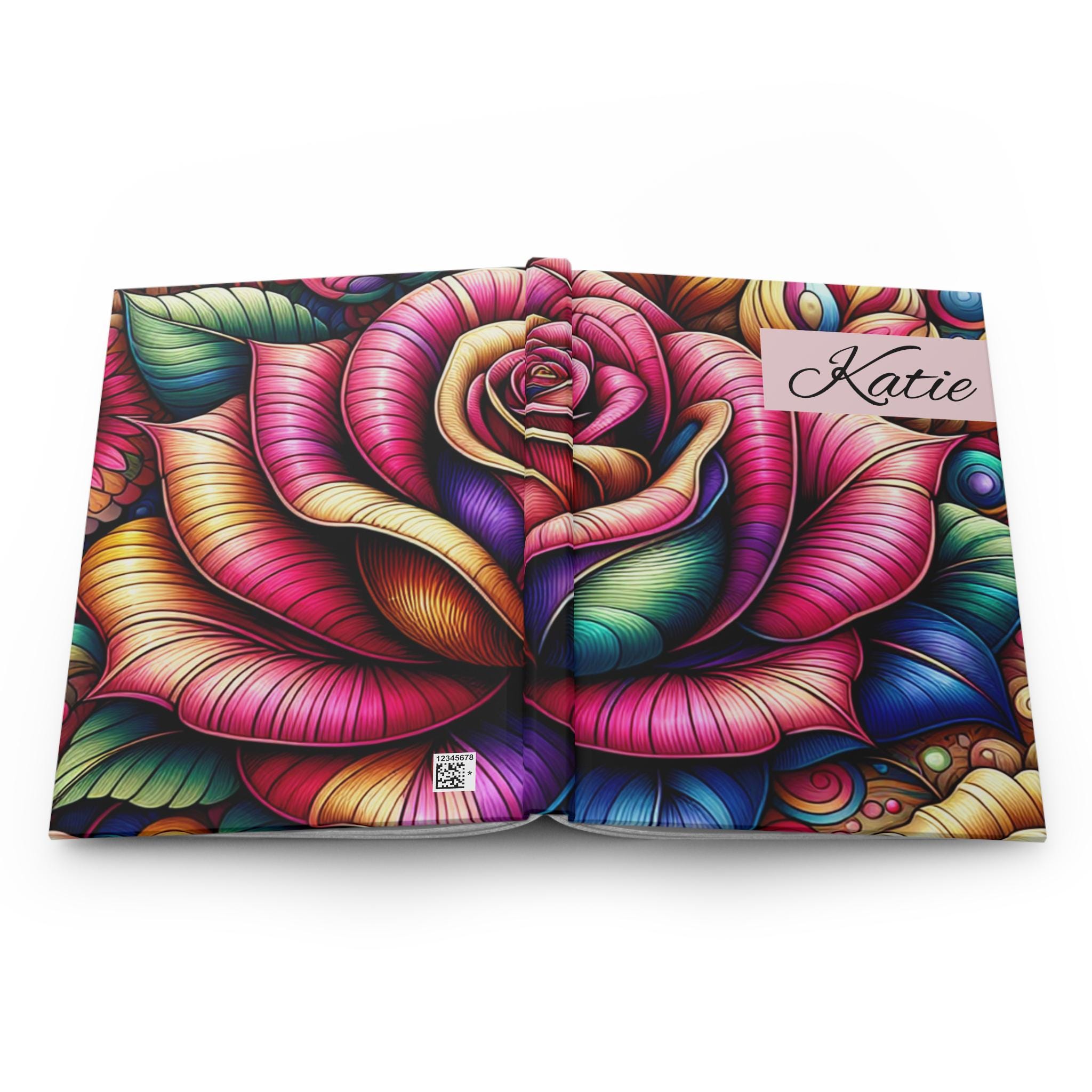 Personalized Birth Flower Notebook, Birth Month Journal, Custom Rose ...