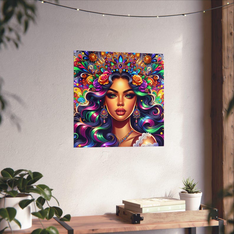 Latina Woman Print, Latina Queen Home Decor, Reyna Matte Vertical ...