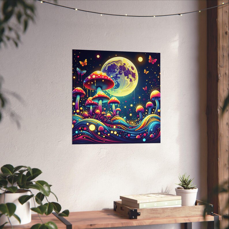 Psychedelic Mushroom Art Print: Hippie Boho Home Decor - Etsy