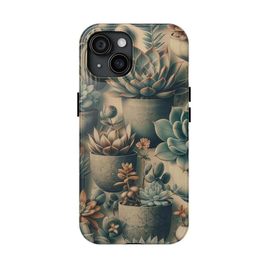 Vintage Succulent Plant Phone Case: Impact Resistant, Glossy Finish - Etsy