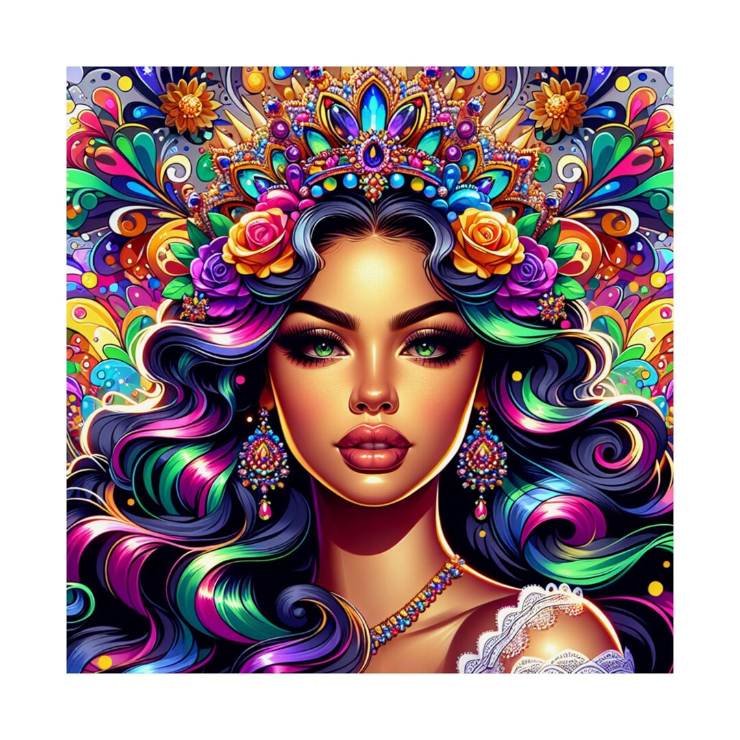 Latina Woman Print, Latina Queen Home Decor, Reyna Matte Vertical ...
