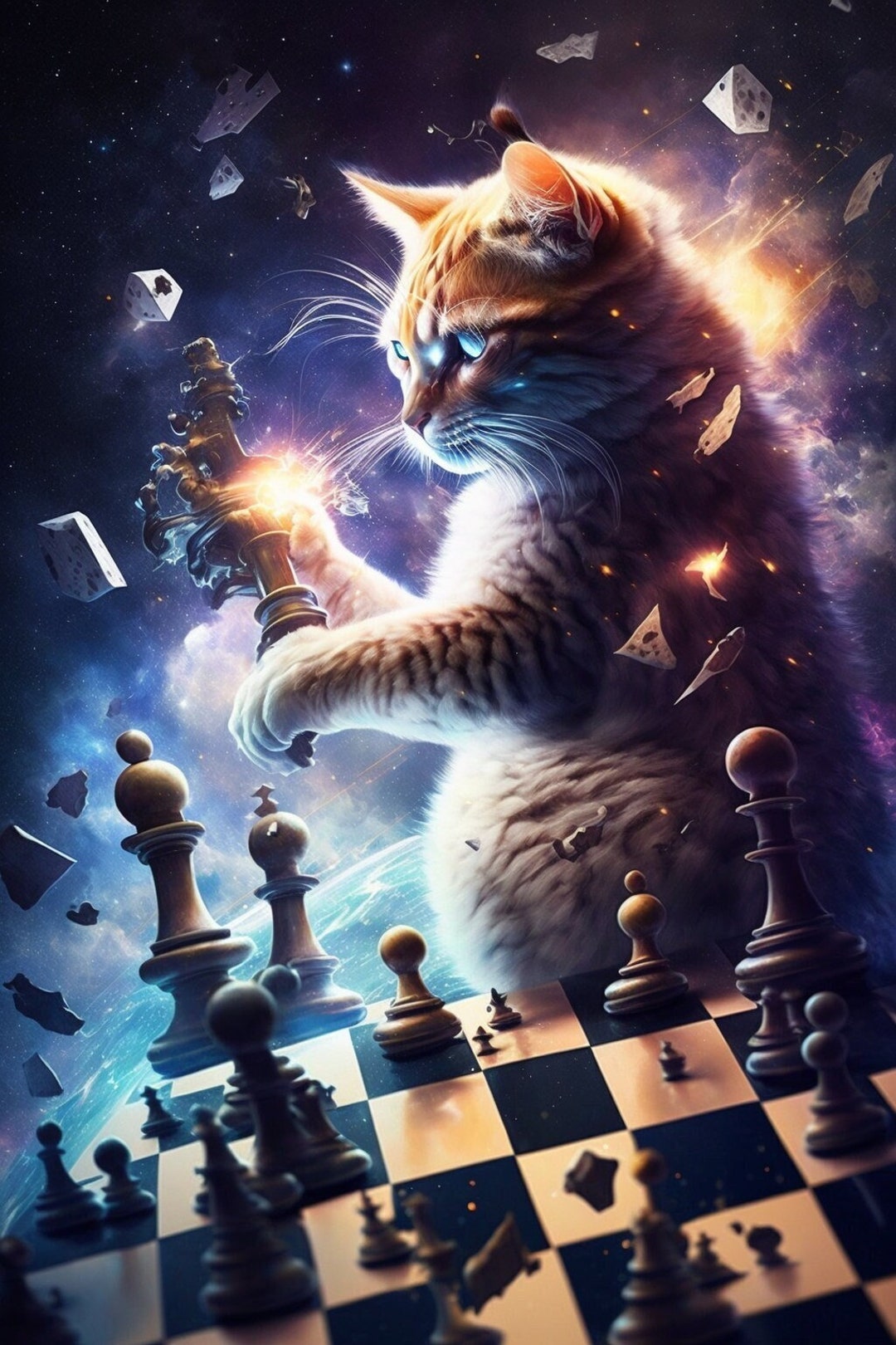 Chess Cat Attack Chess Artwork - Etsy