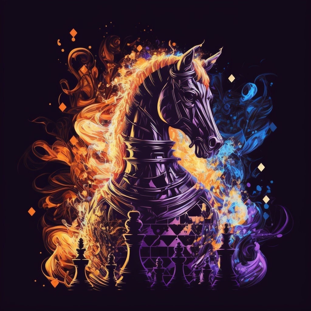Magical Knight Abstract Chess Artwork - Etsy