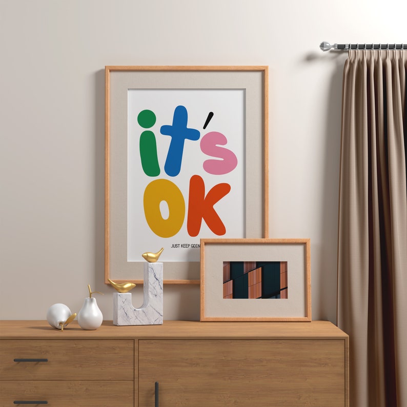 Colorful Inspirational Poster, It's Okay Poster, Digital Download ...