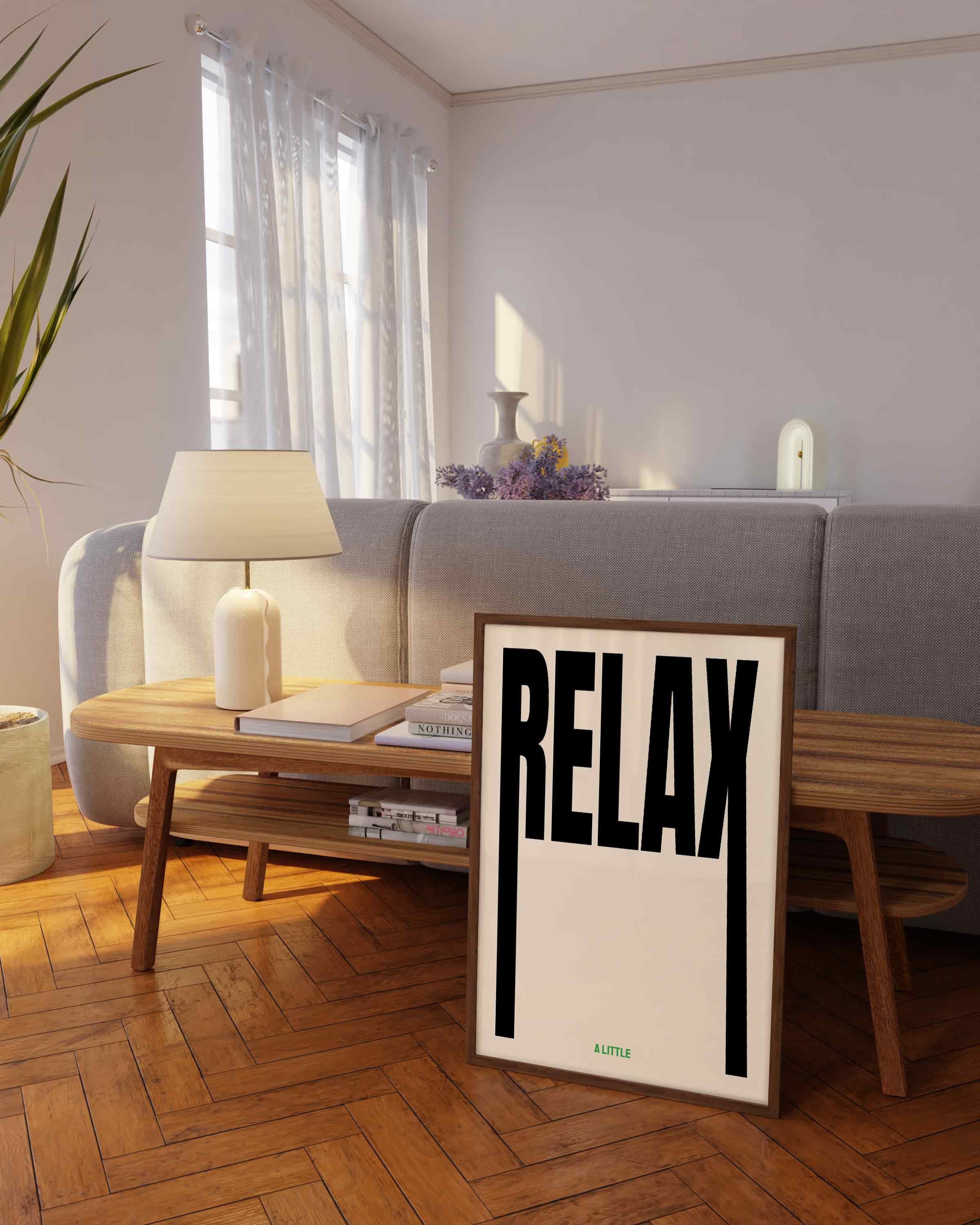 Relax A Little Wall Art, Self Care Poster, Eclectic Wall Art, Trendy ...