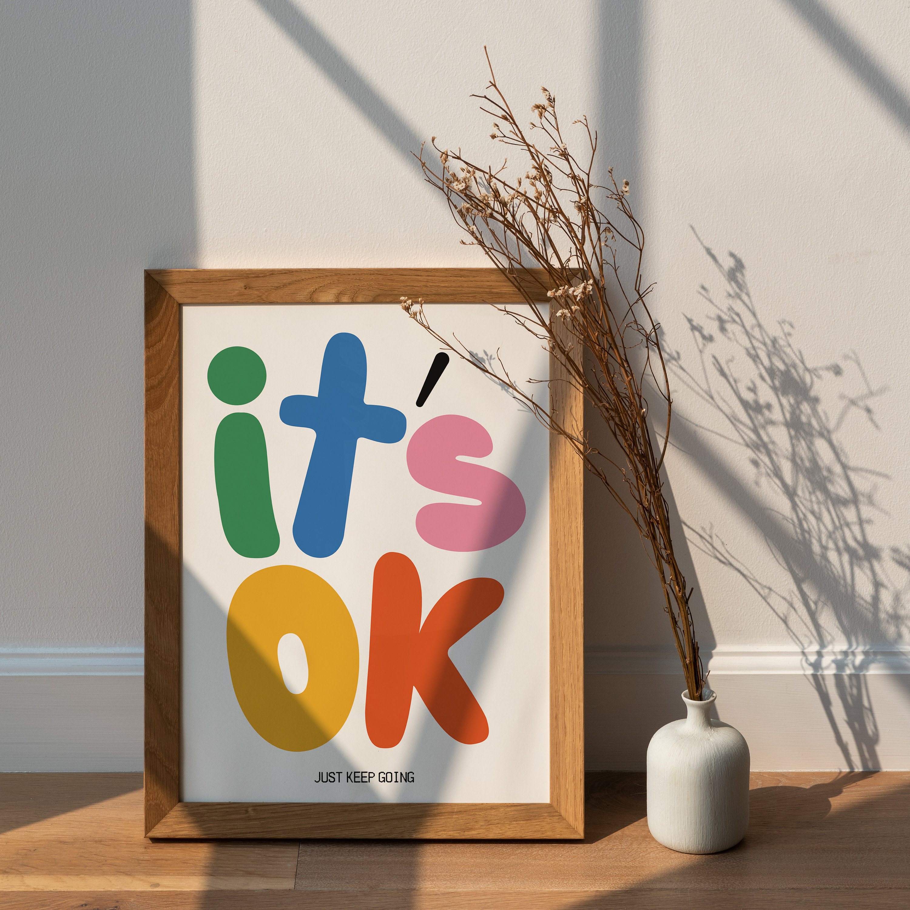 Colorful Inspirational Poster, It's Okay Poster, Digital Download ...