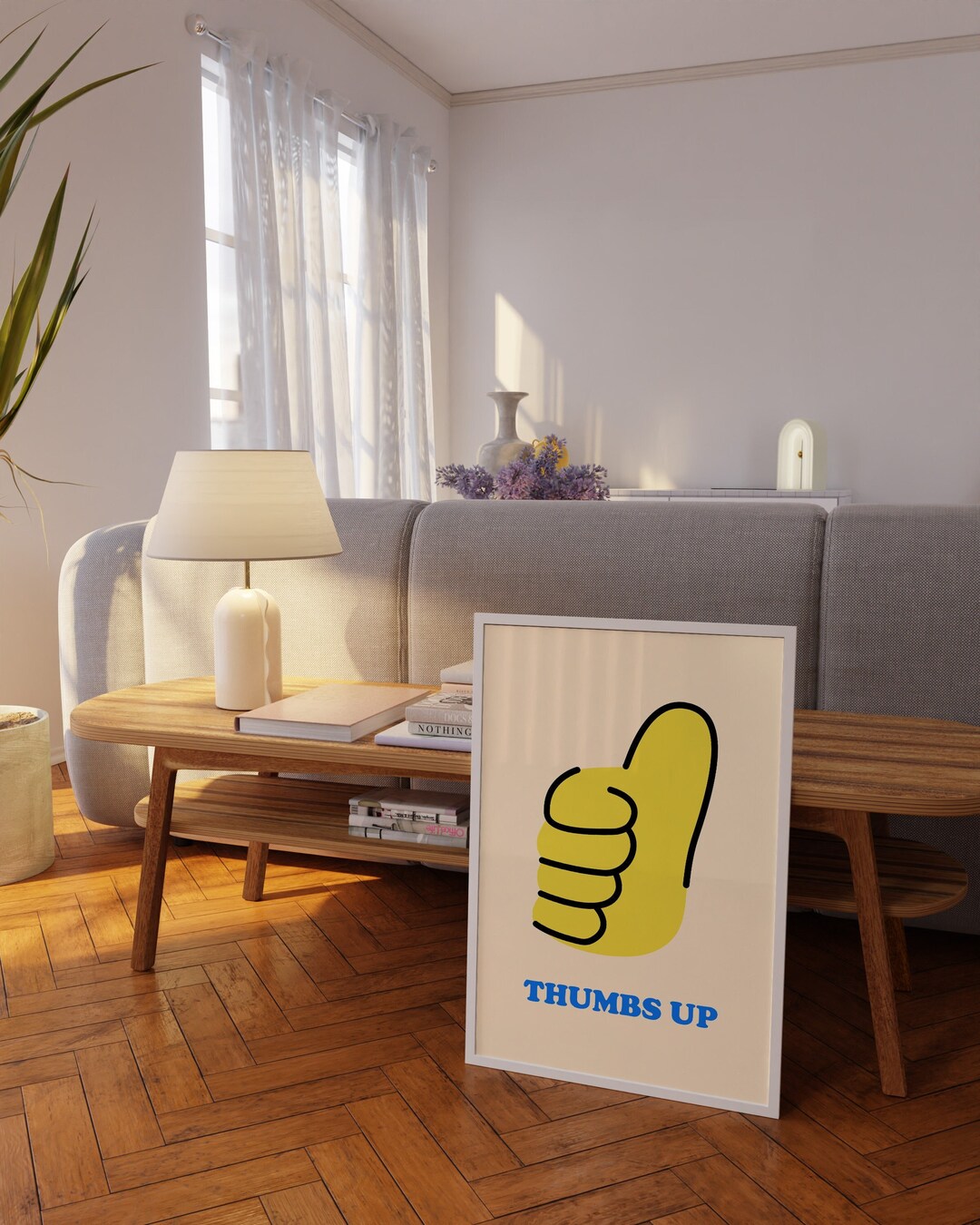 Thumbs up Wall Print, Retro Wall Decor, Dorm Room Poster, Funny Wall ...