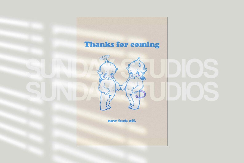 Thanks for Coming-digital Prints-cheeky Quote Print-typography Art ...