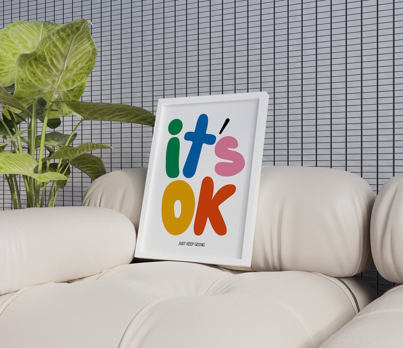 Colorful Inspirational Poster, It's Okay Poster, Digital Download ...