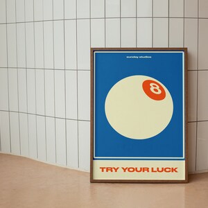 Lucky 8 Ball Retro Poster: 70s Vintage Quote Print (digital Download ...