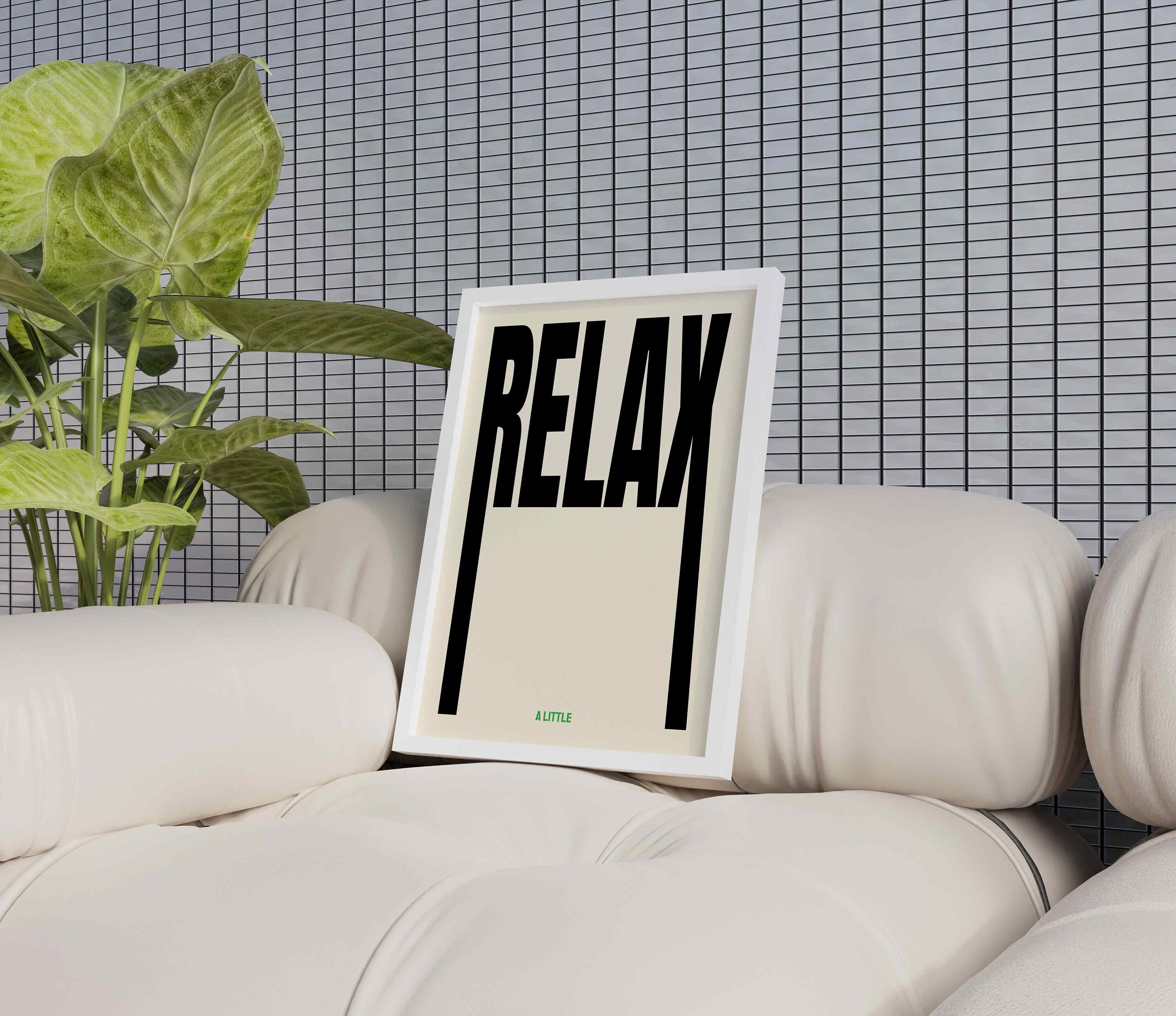 Relax A Little Wall Art, Self Care Poster, Eclectic Wall Art, Trendy ...