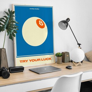 Lucky 8 Ball Retro Poster: 70s Vintage Quote Print (digital Download ...